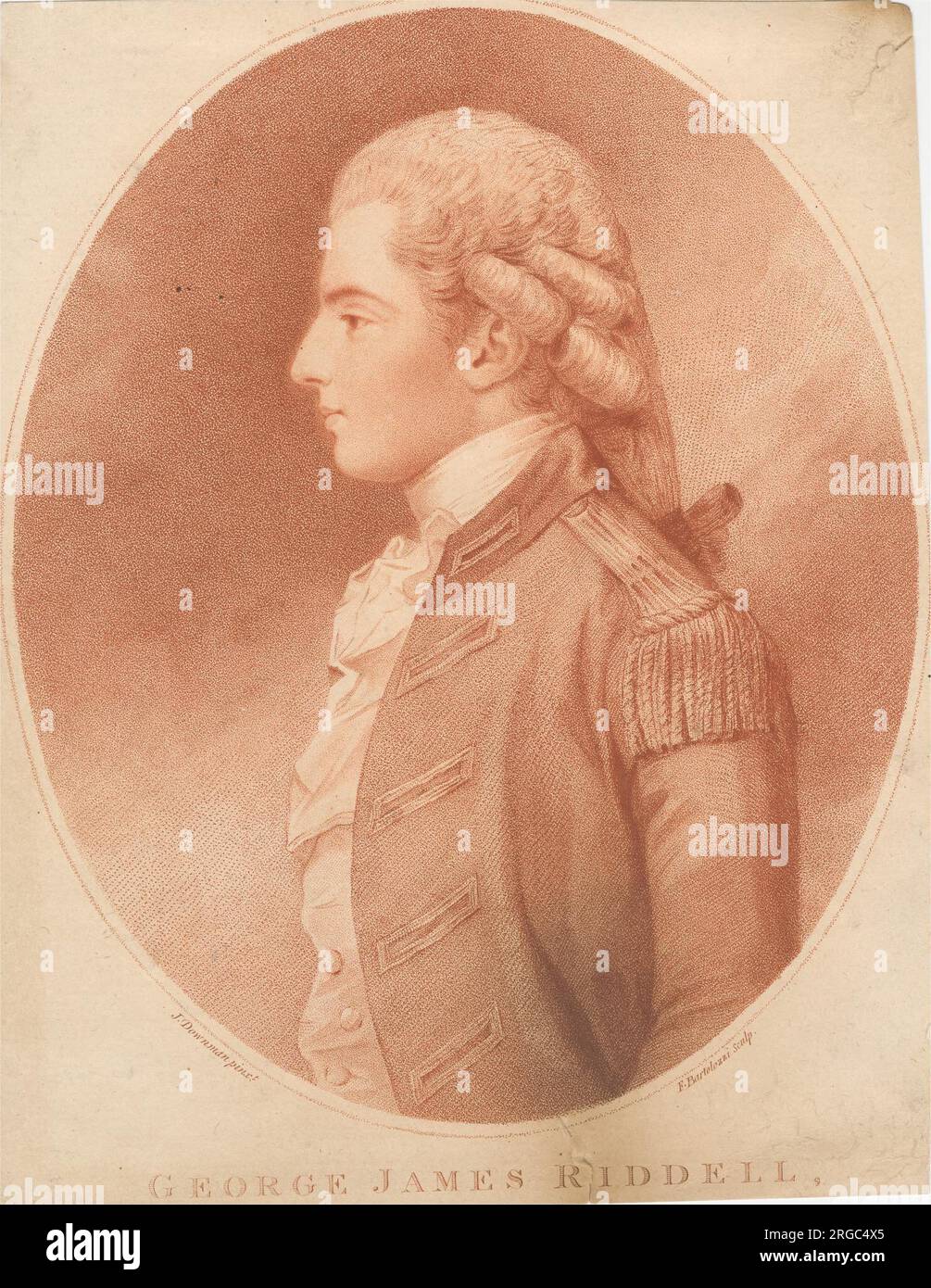 Portrait of Lt. J. G. Riddell 1784 by Francesco Bartolozzi Stock Photo ...