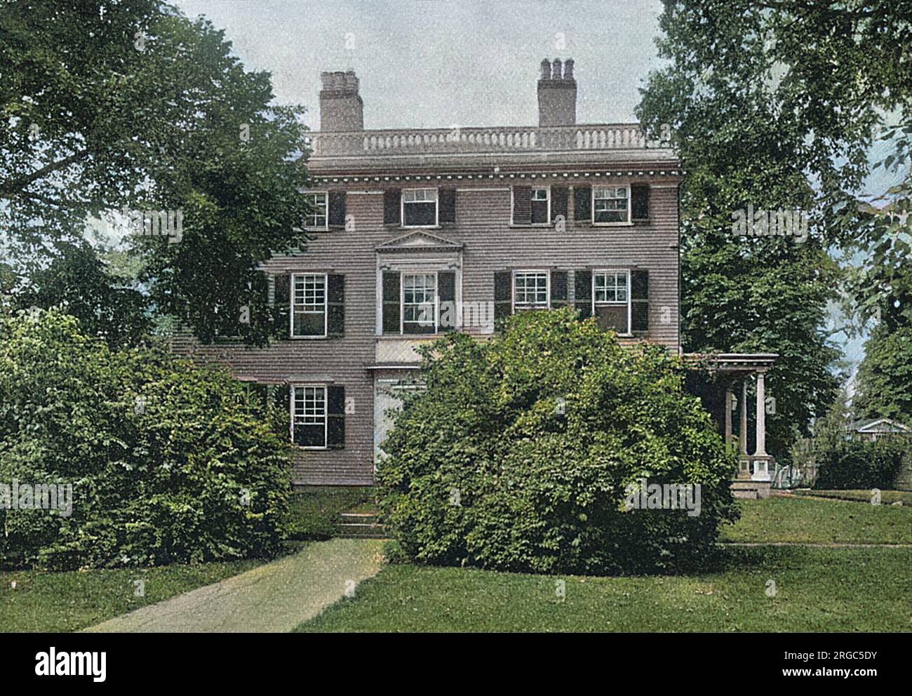The home of American writer JAMES RUSSELL LOWELL at Elmwood, Cambridge ...