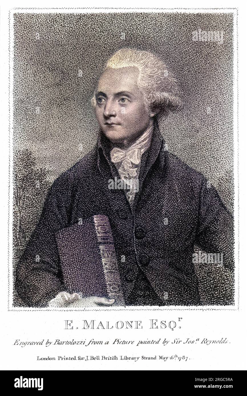 EDMUND MALONE Irish scholar, critic and writer, author of a notable ...