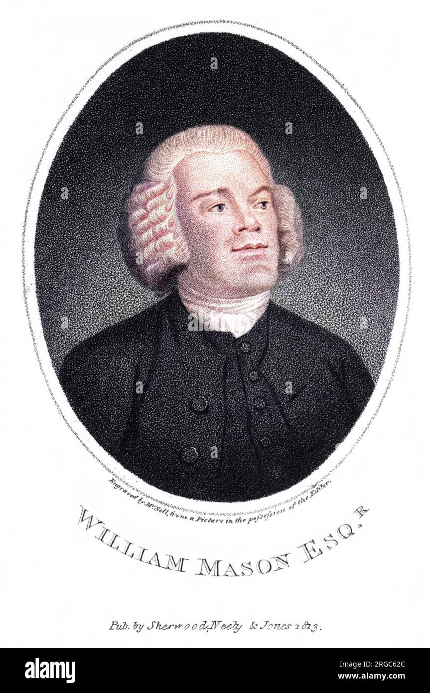 WILLIAM MASON English churchman, prebendary of York, poet and composer of church music Stock ...