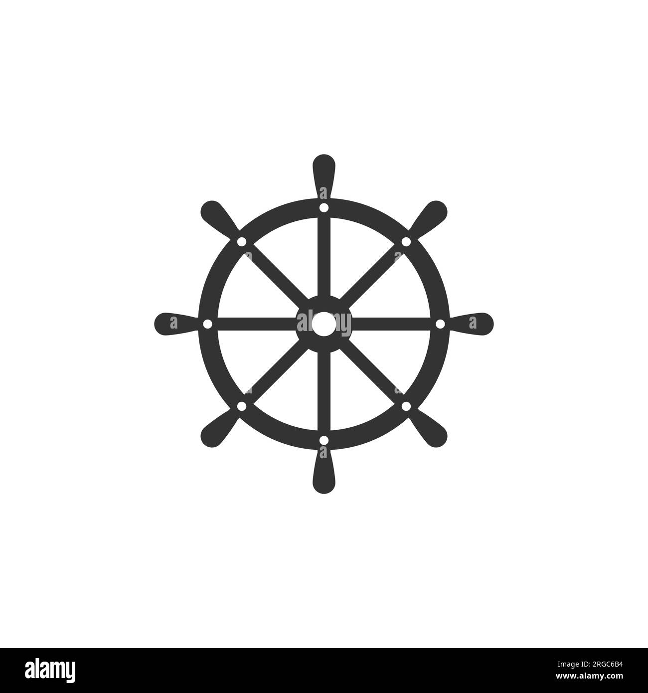 Ship steering wheel. Vector illustration, flat design Stock Vector ...