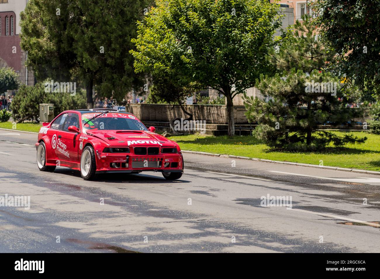 Marosvasarhely/ Transylvania - June 23 rd 2018: BMW E46 performing a ...
