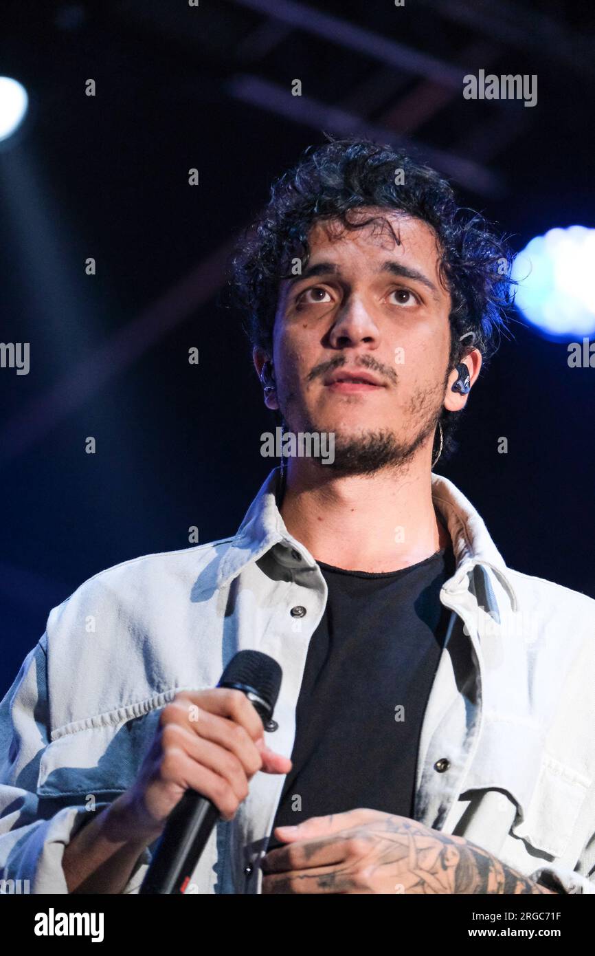 Italian singer Alberto Cotta Ramusino, alias Tananai, performs in ...