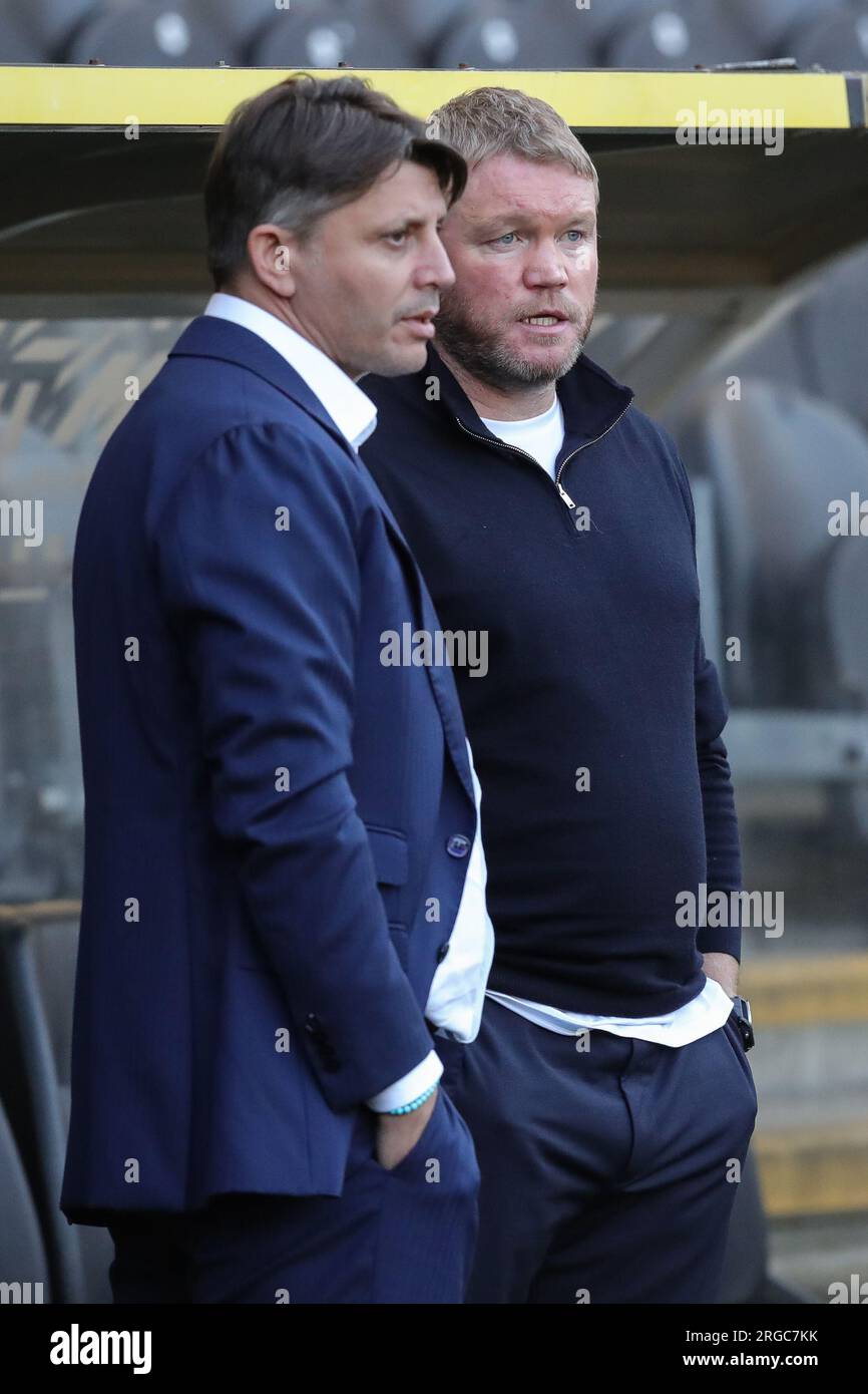 Grant McCann manager of Doncaster Rovers speaks with Tan Kesler ahead ...
