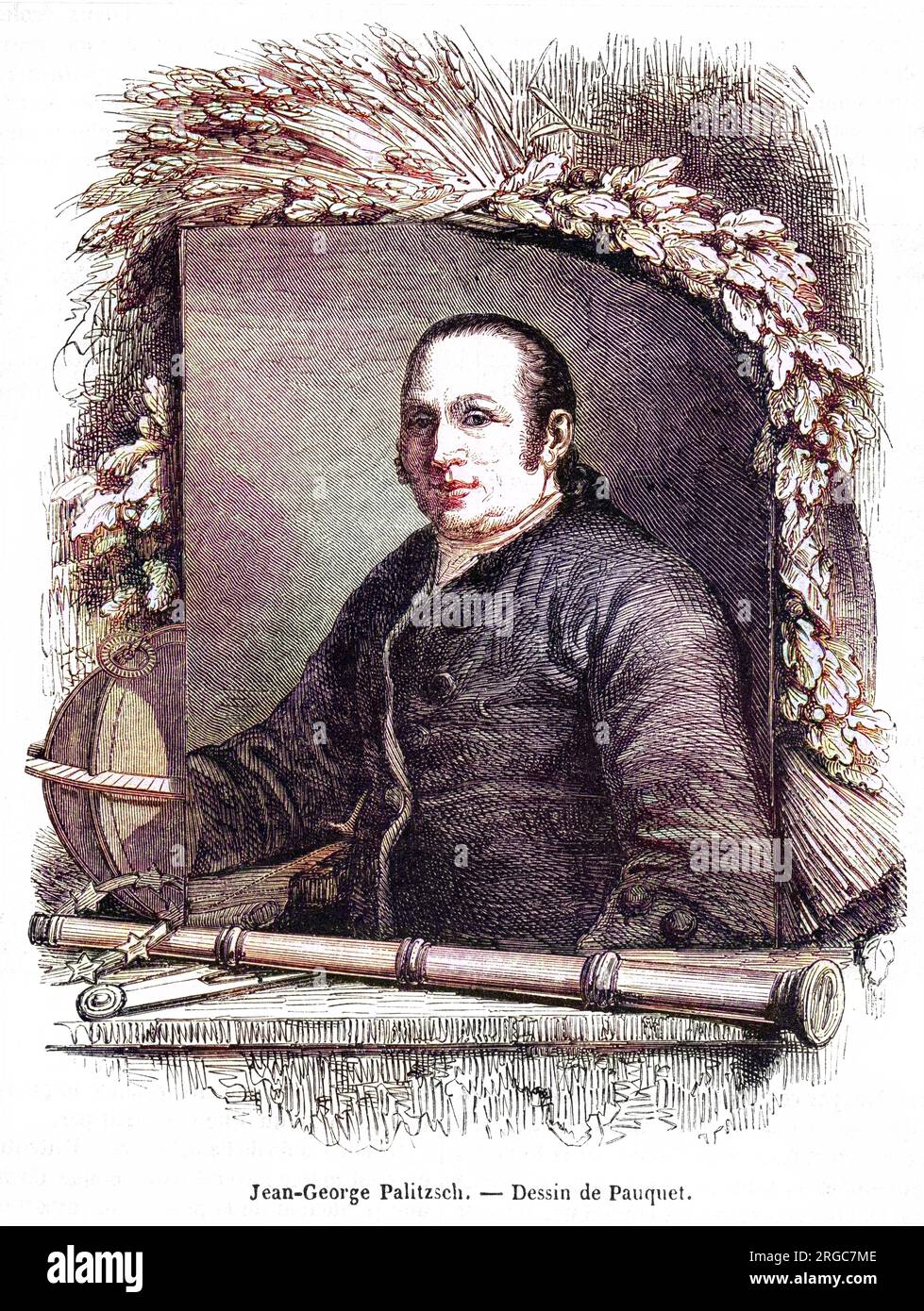 JOHANN GEORG PALITZSCH German astronomer, depicted with globe ...
