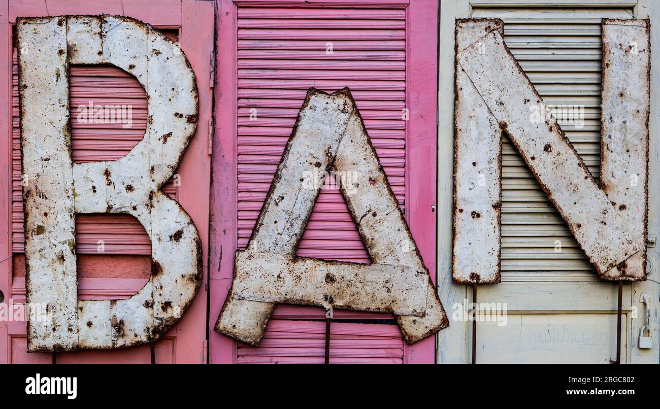 Rusty metal letters old hi-res stock photography and images - Alamy
