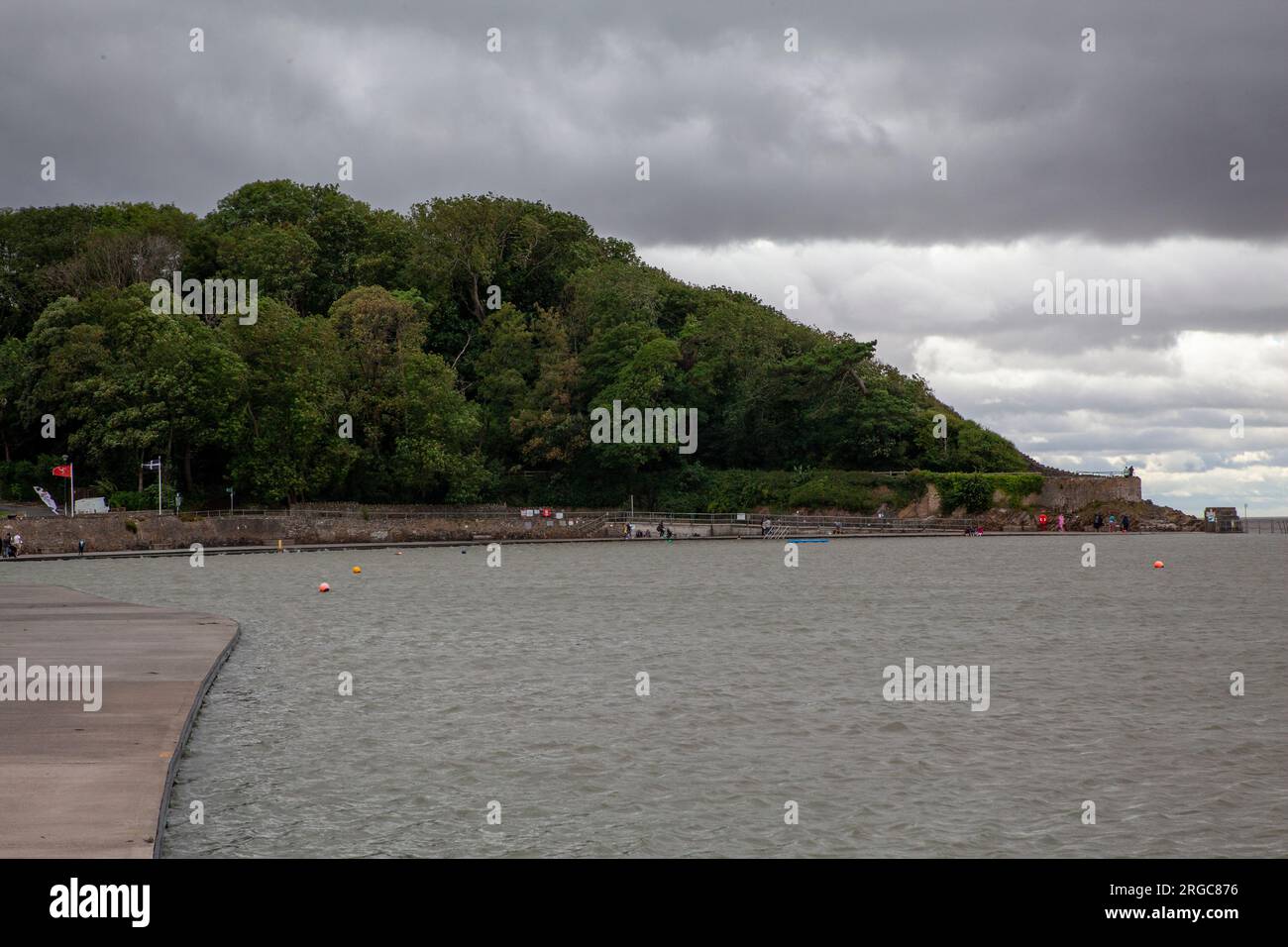 Clevedon Marine Lake the world's largest sea water infinity pool Stock ...