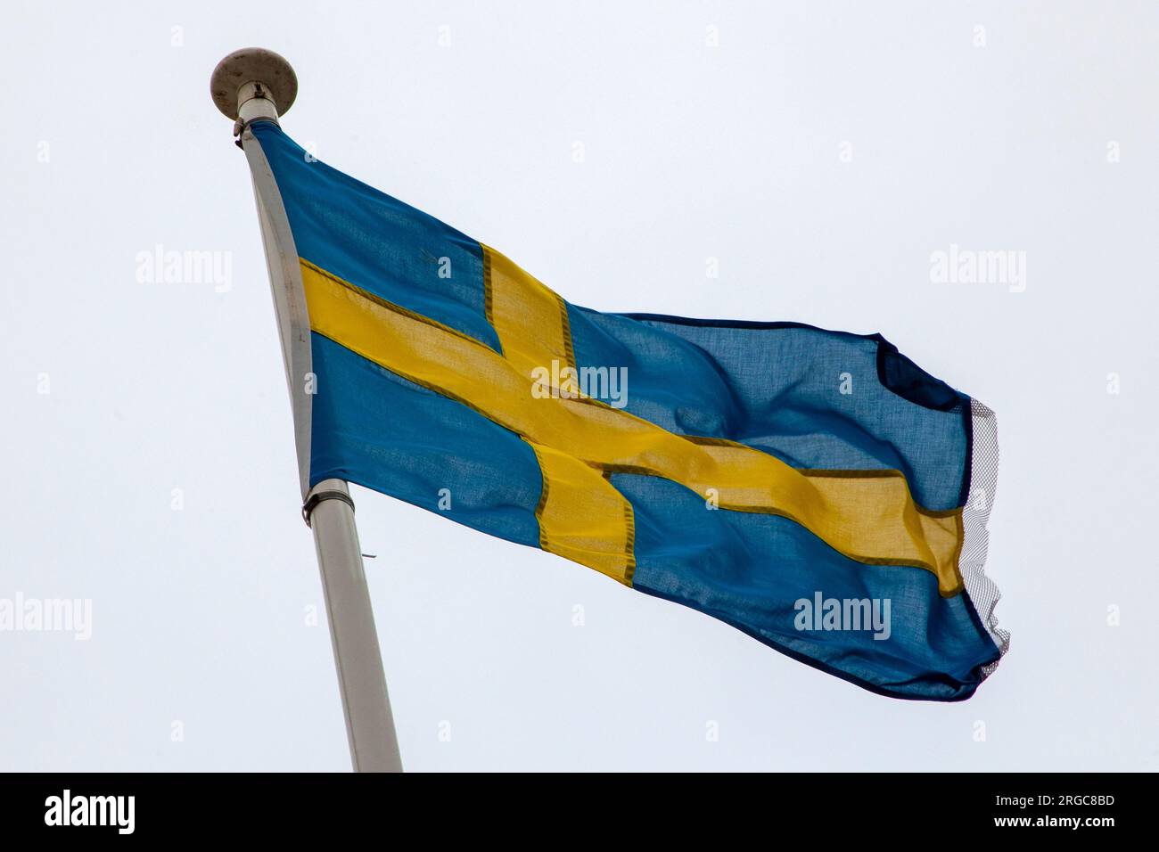 Swedish Flag, Sveriges flagga in Clevedon, England Stock Photo - Alamy