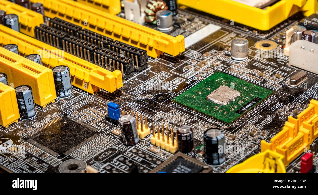 Opole, Poland - 08.07.2023 - electronic waste, used PCB (printed ...