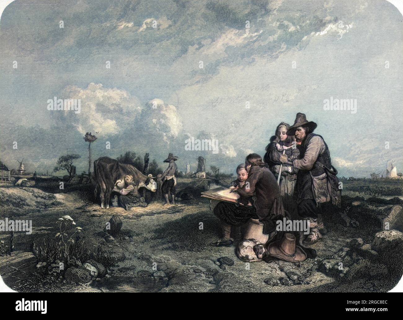 PAUL POTTER Dutch painter of rustic subjects like cows in meadows, as ...