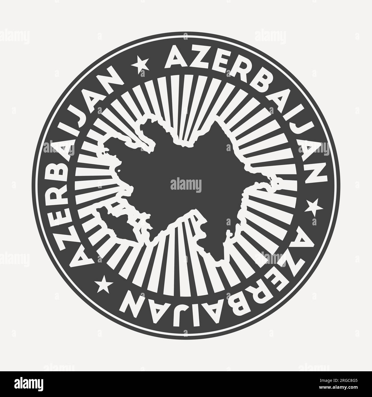 Azerbaijan round logo. Vintage travel badge with the circular name and ...