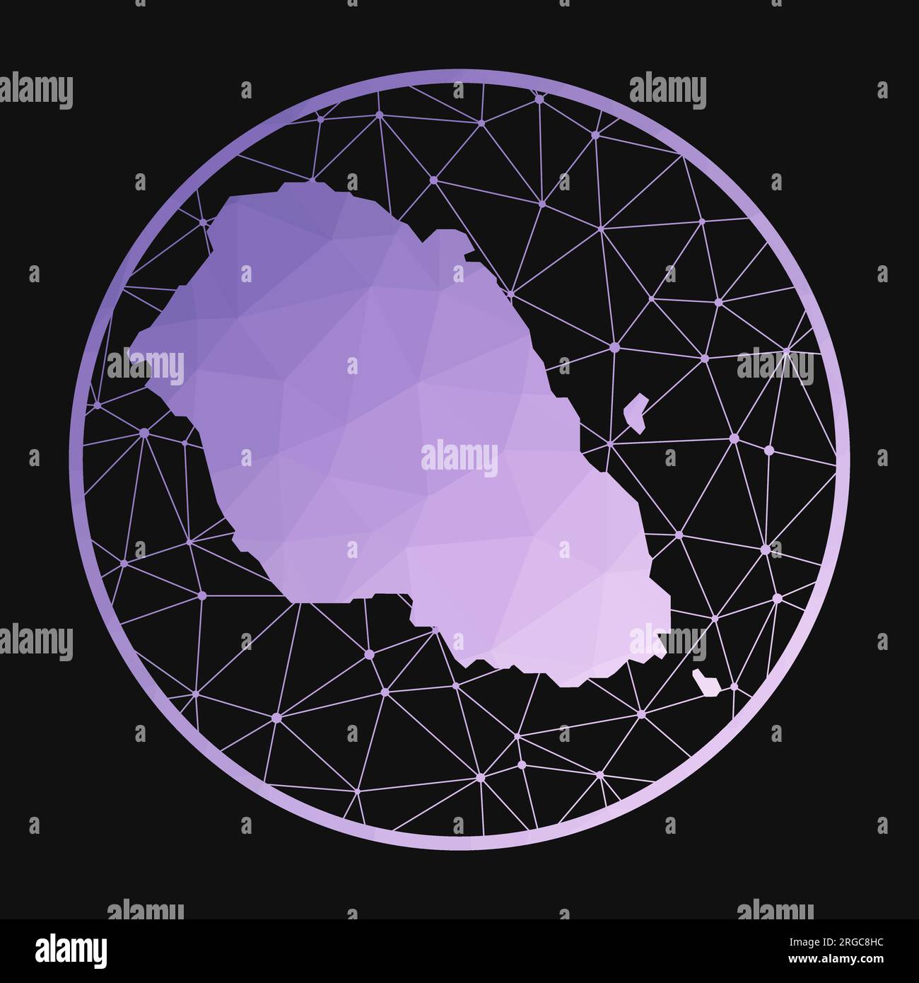 Graciosa icon. Vector polygonal map of the island. Graciosa icon in ...