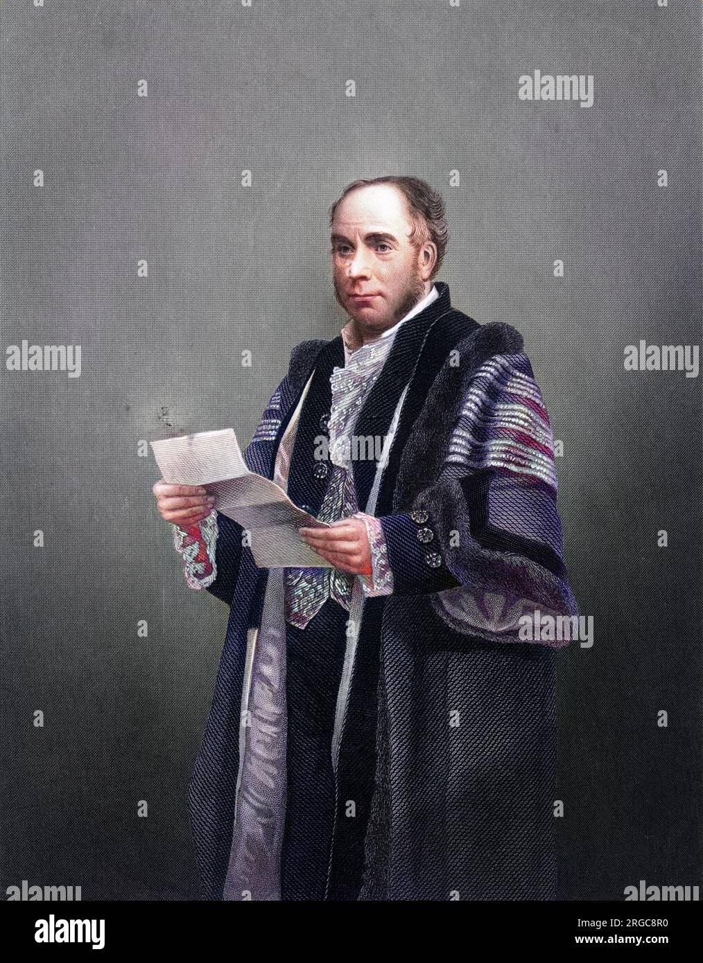 Sir John Ratcliff, Mayor of Birmingham, wearing his municipal robes ...