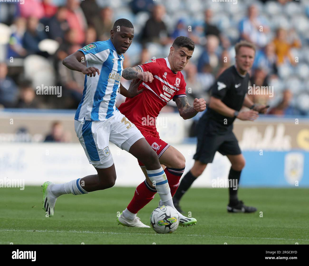 Martin Payero of Middlesbrough in action with Lock Ayina of ...