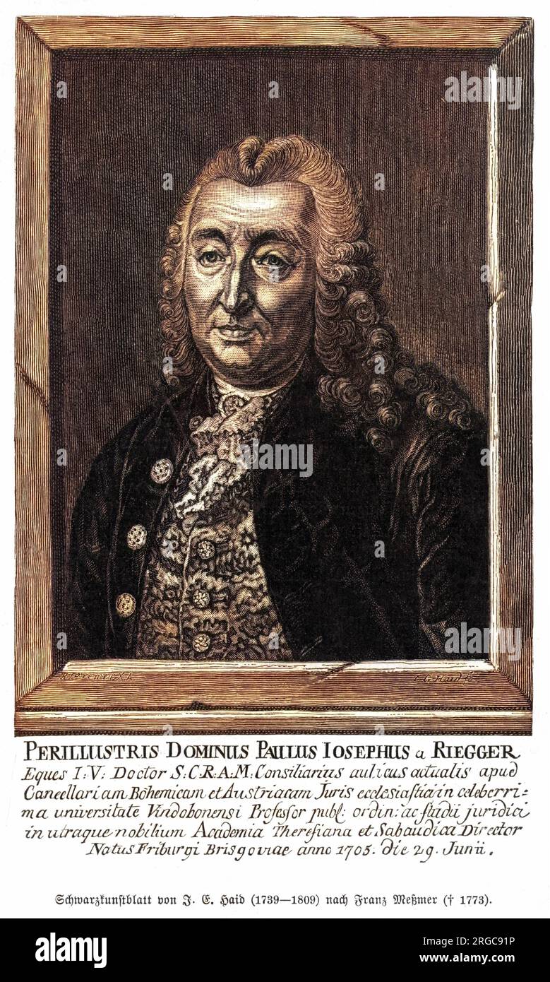 PAUL JOSEPH von RIEGGER German scholar from Friburg Stock Photo - Alamy