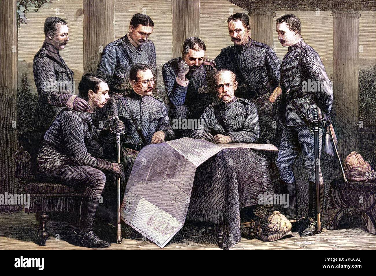 LORD ROBERTS and his staff at Calcutta, 12 February 1887 Stock Photo ...