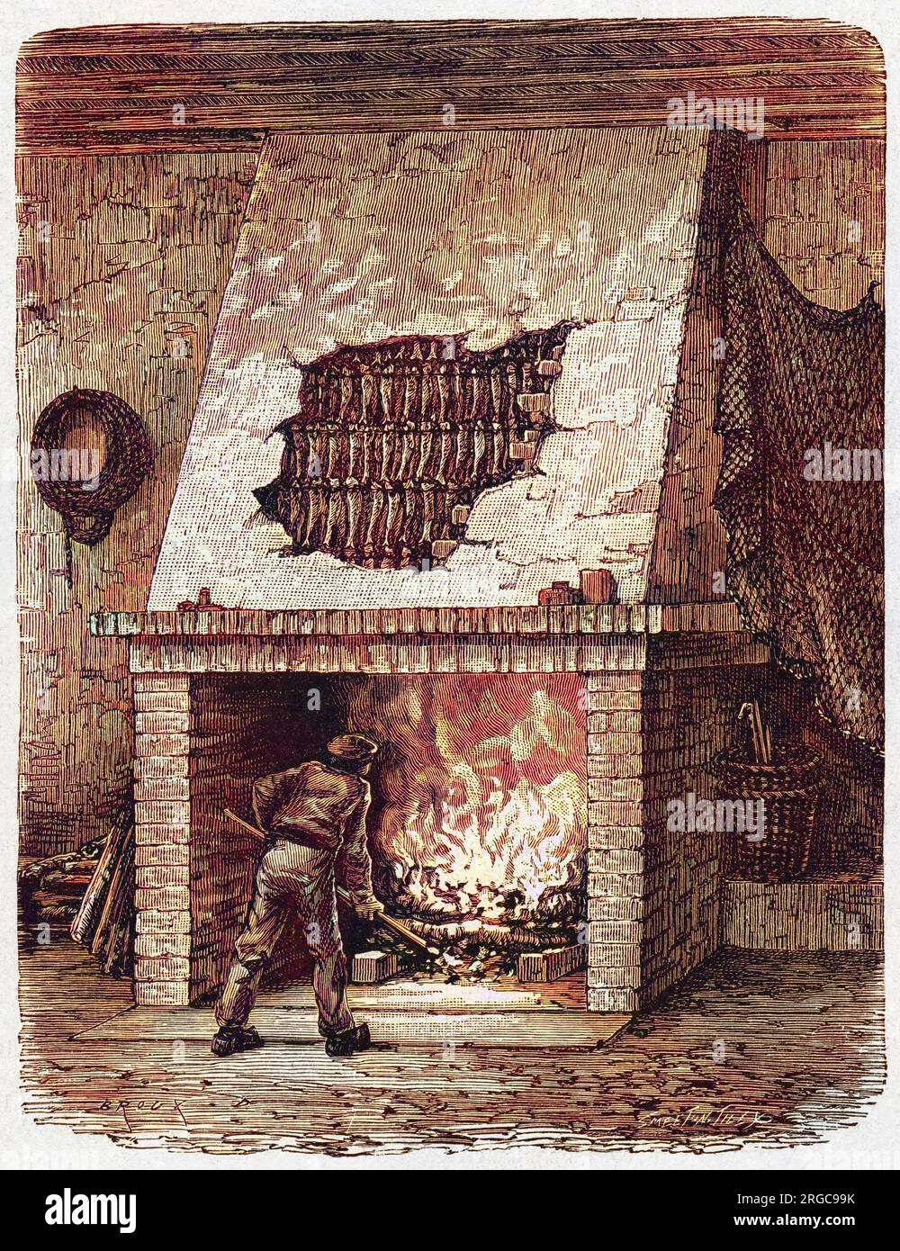 Fiskrokning - smoking fish in Sweden : part of the chimney has been cut ...