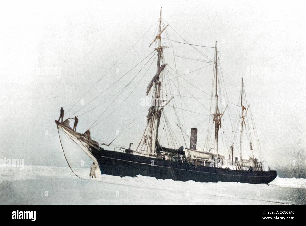Shackleton's ship 'Nimrod' held up in the pack ice Stock Photo - Alamy
