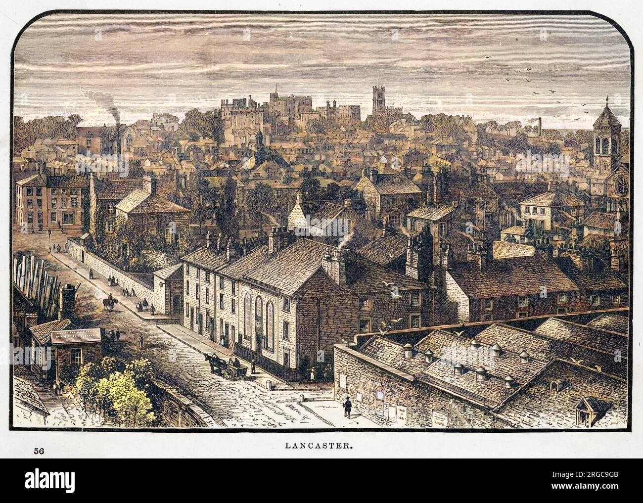 Bird's eye view of Lancaster, Lancashire Stock Photo - Alamy