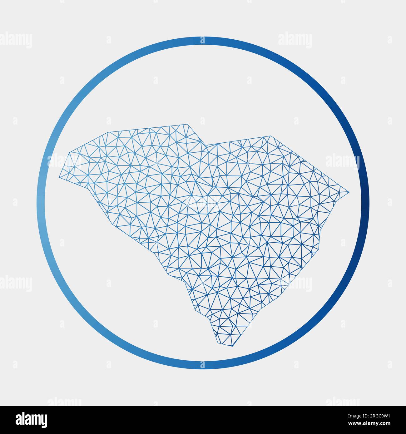South Carolina icon. Network map of the US state. Round South Carolina ...