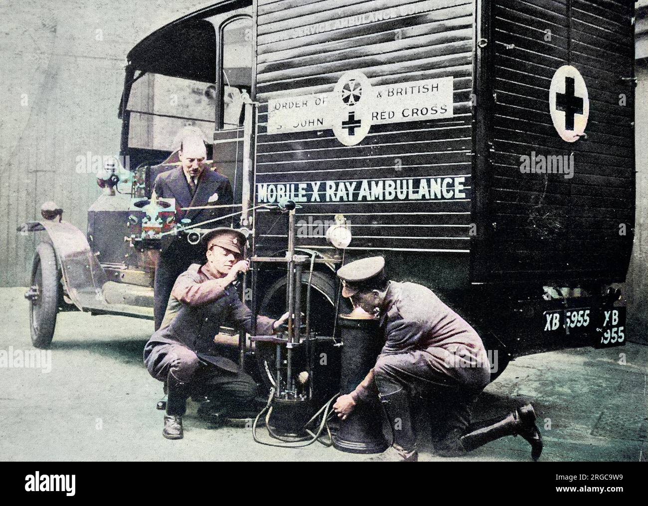 The mobile x-ray ambulance used for the second radiological examination of King George carried ...