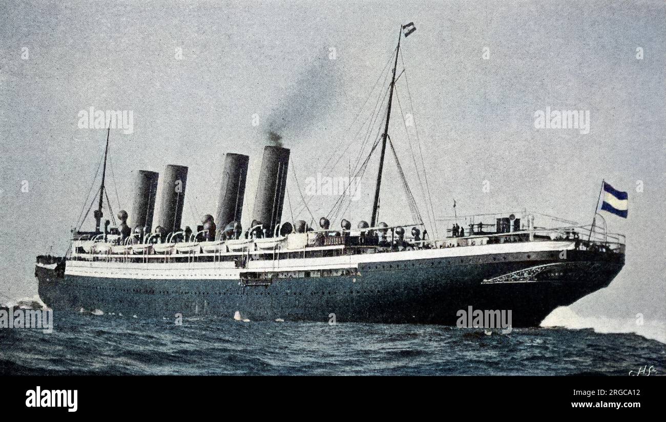 The stern of the North German Lloyd Liner 'Kaiser Wilhelm der Grosse' at sea. This liner was ...
