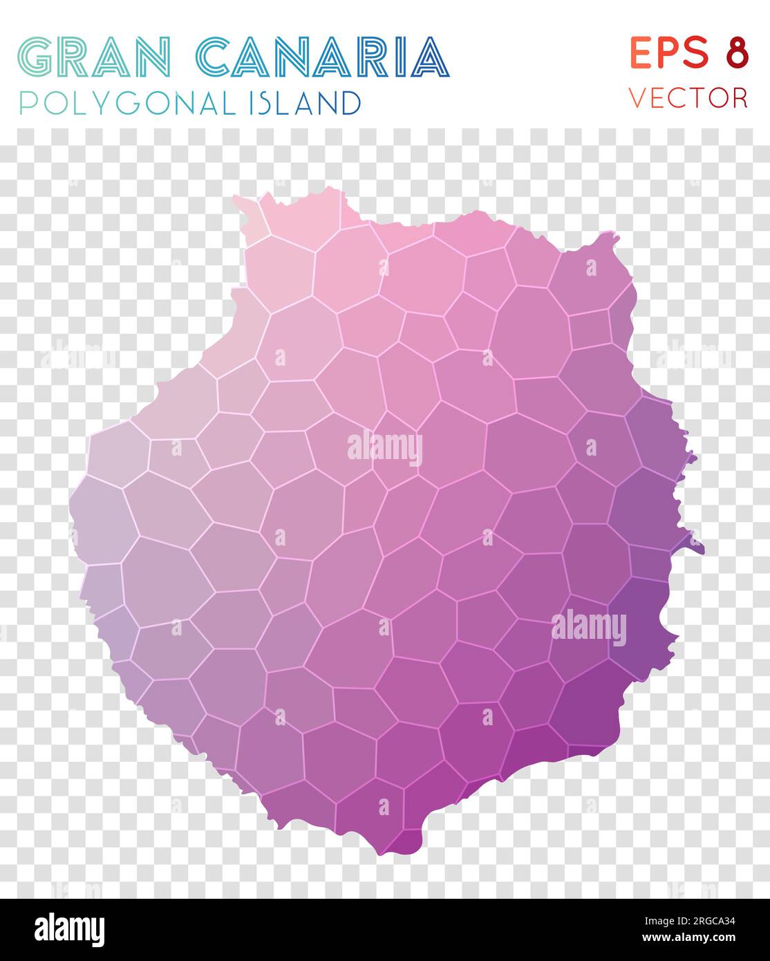 Gran Canaria polygonal map, mosaic style island. Positive low poly ...