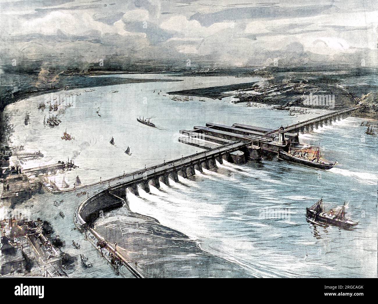 Proposal for a barrage of dams and locks, across the River Thames, from ...