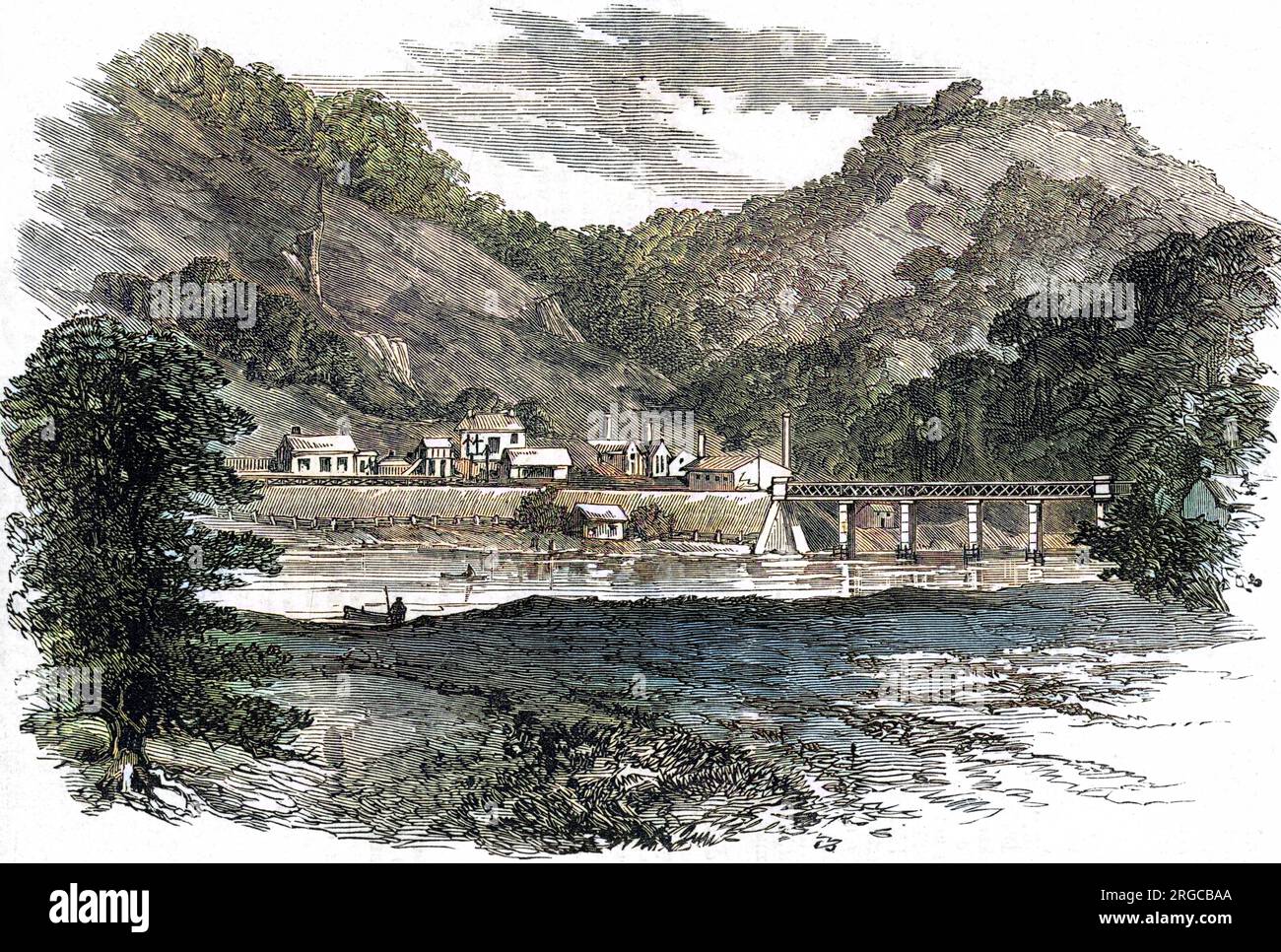 Redbrook Station and Viaduct on the River Wye, part of the Wye Valley ...