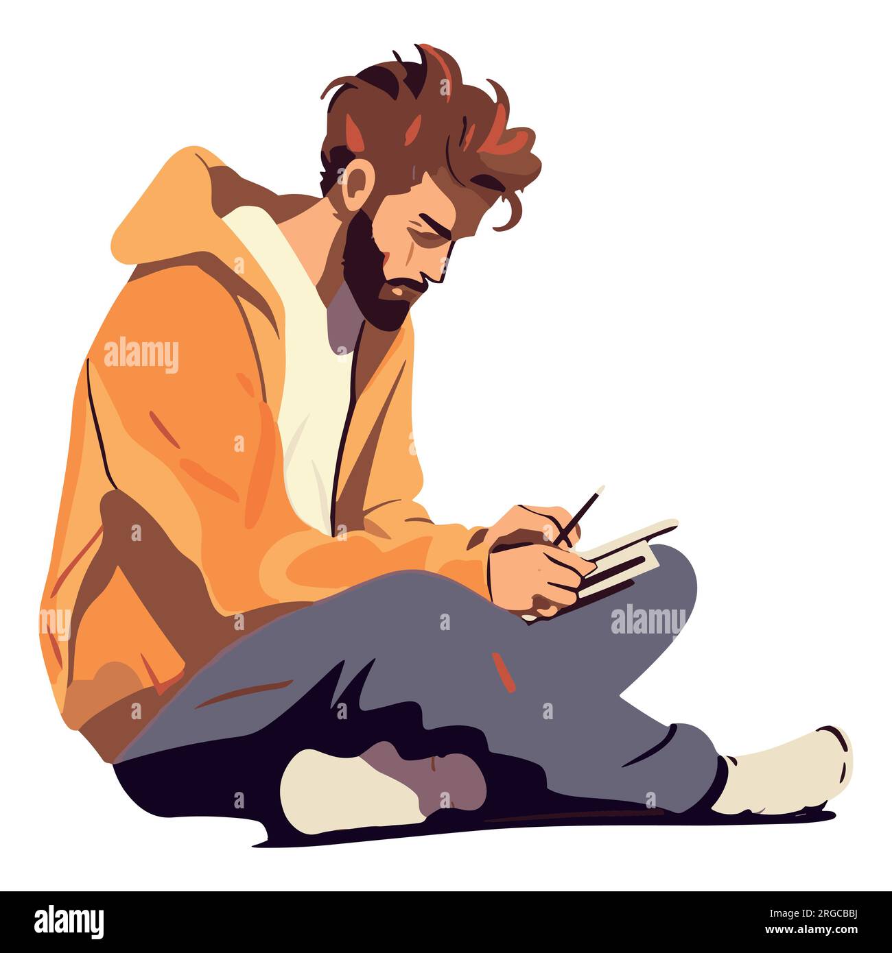 Young male painting artist landscape Stock Vector Images - Alamy