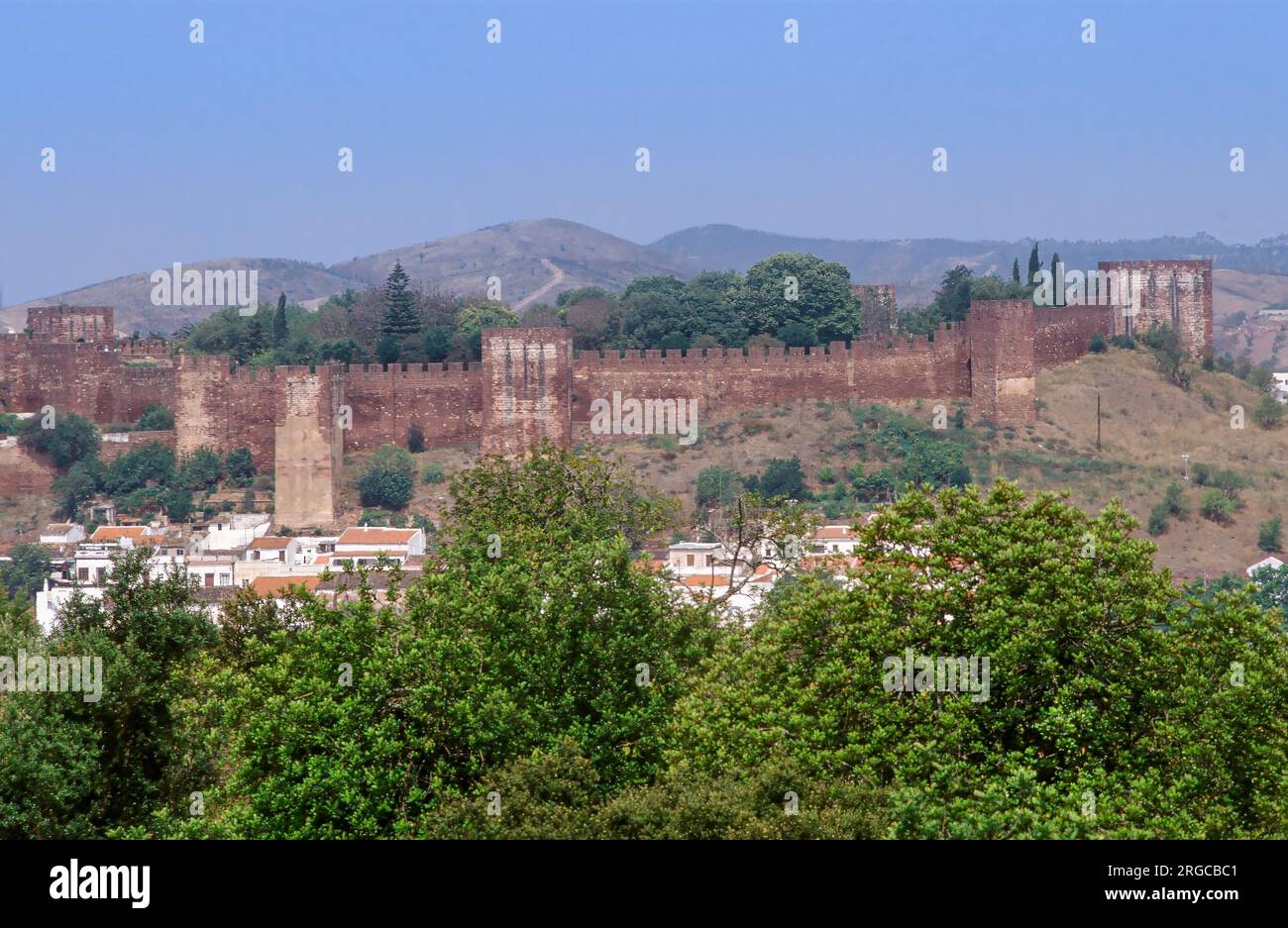 View of the town and castle of Silves, the former capital of the ...