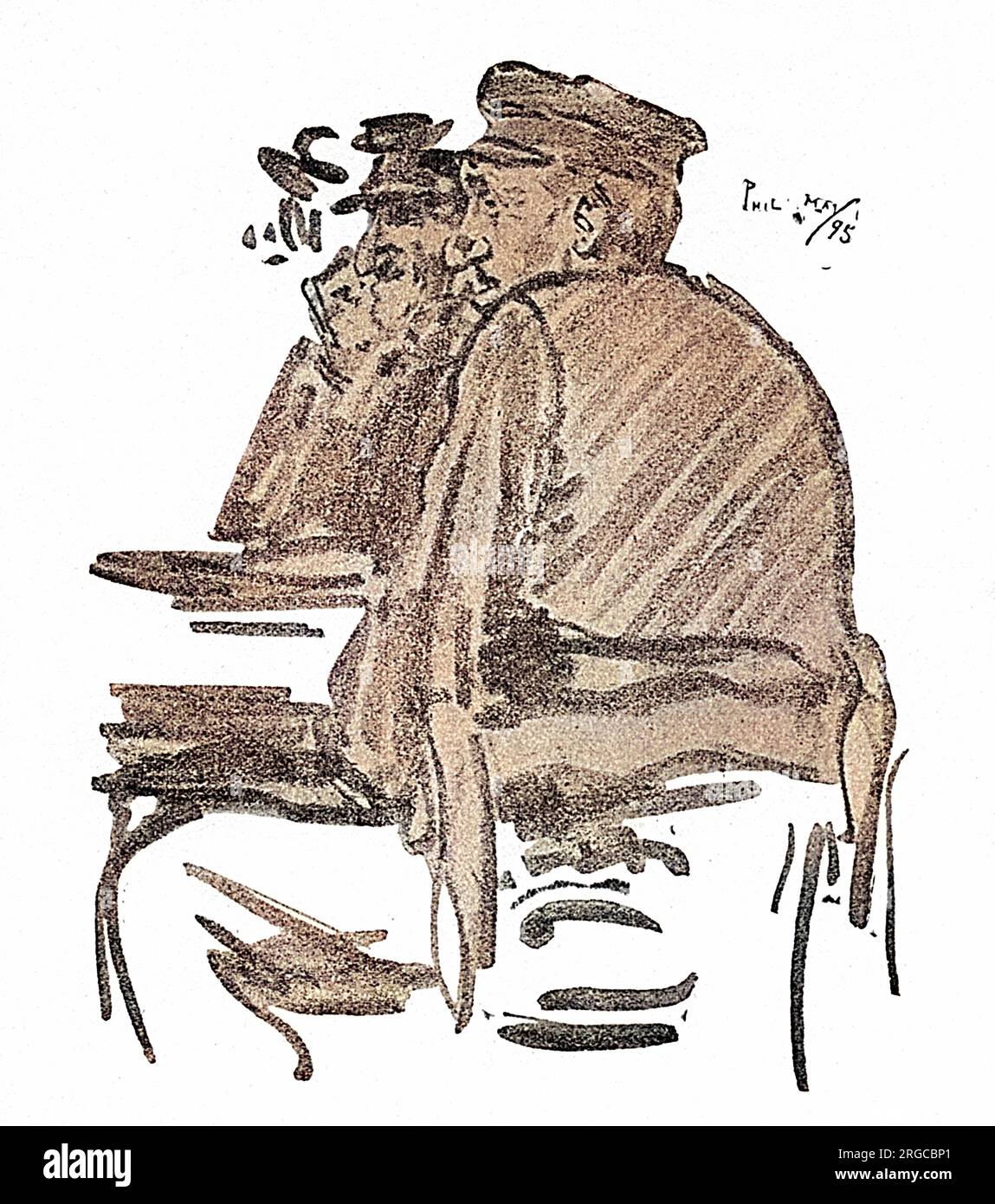 Pencil study in a French Cafe Stock Photo - Alamy