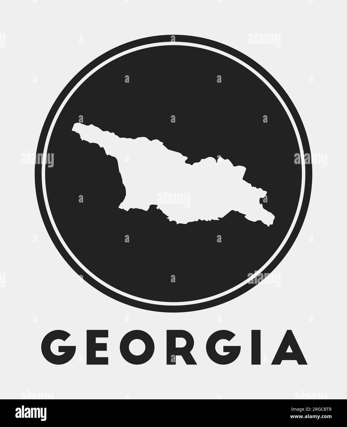 Georgia icon. Round logo with country map and title. Stylish Georgia ...