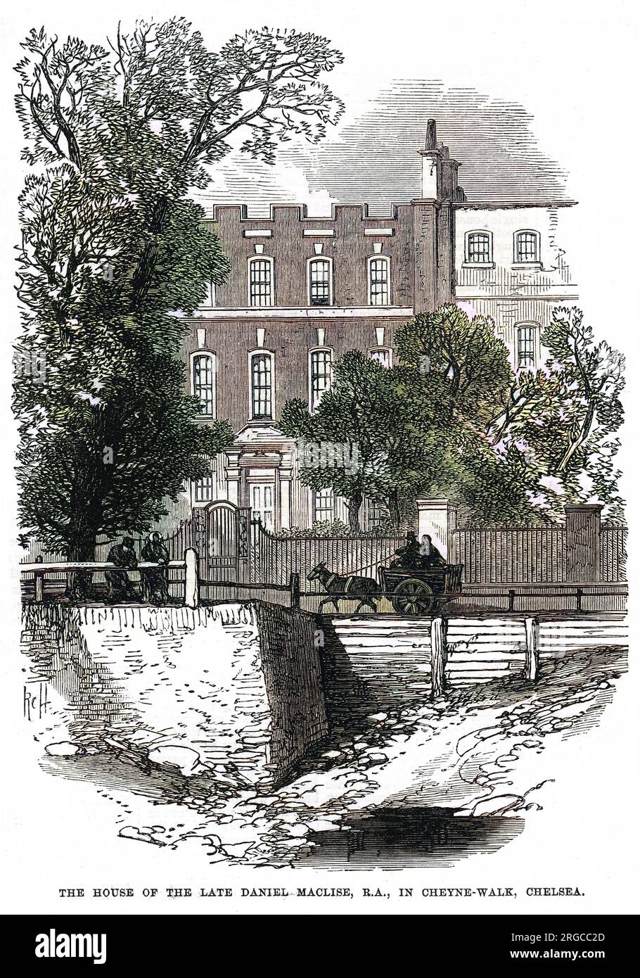 The home of Irish artist Daniel Maclise in Cheyne Walk, Chelsea, London ...