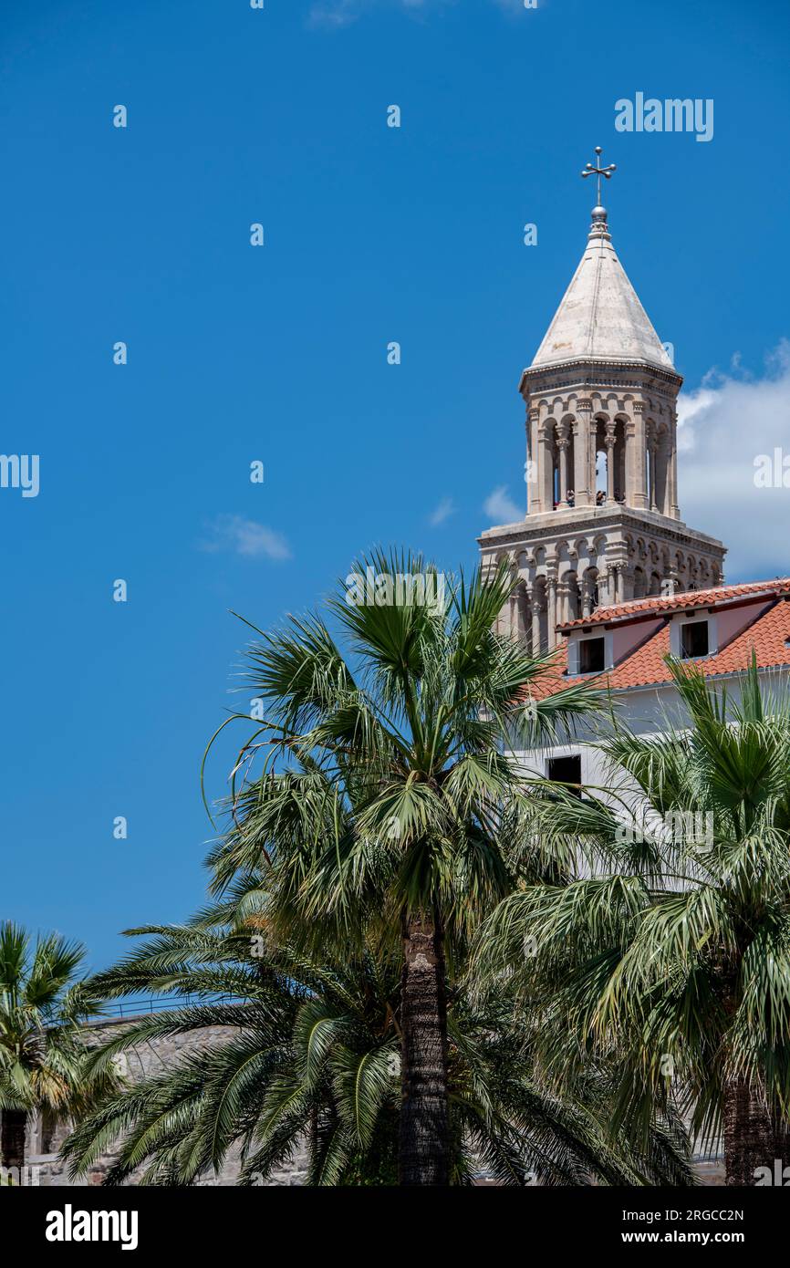 the bell tower of st domnius cathedral in grad split, croatia Stock ...