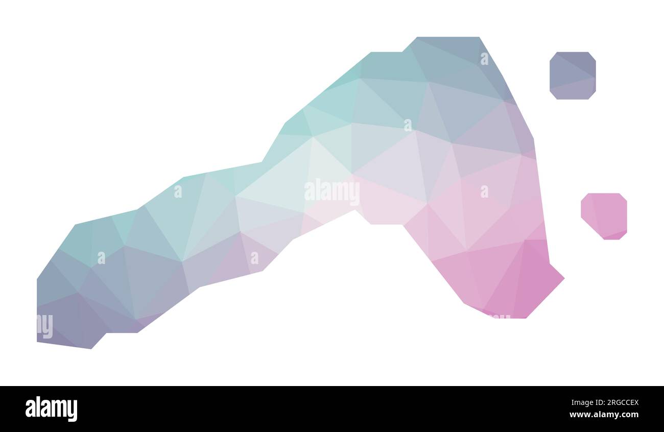 Polygonal map of Ko Lipe. Geometric illustration of the island in ...