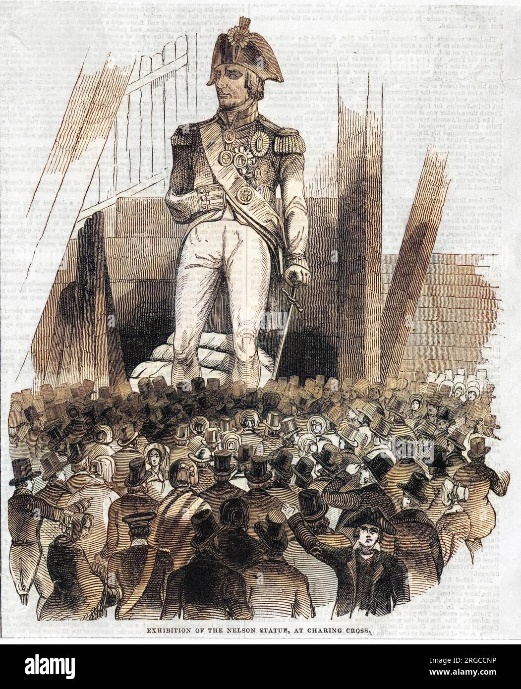 Londoners get a chance to admire the Nelson effigy at close quarters ...