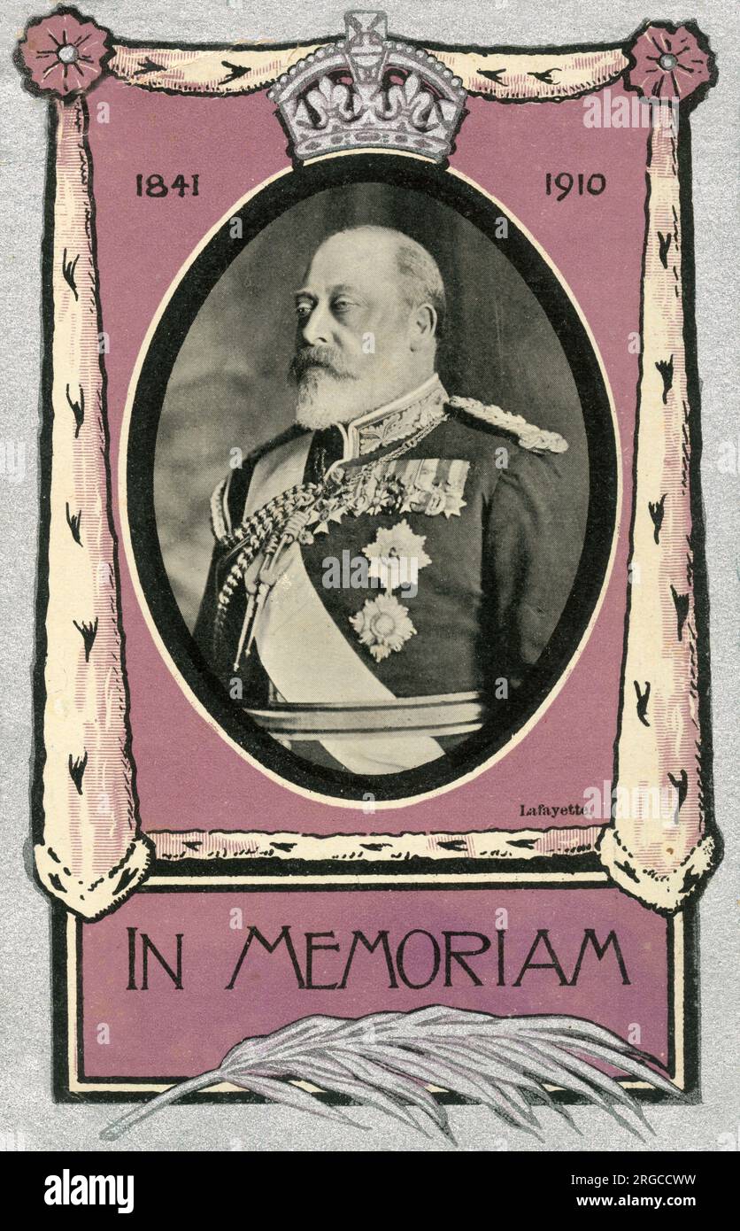 In Memoriam card for King Edward VII (1841-1910) (reigned 1901-1910 ...