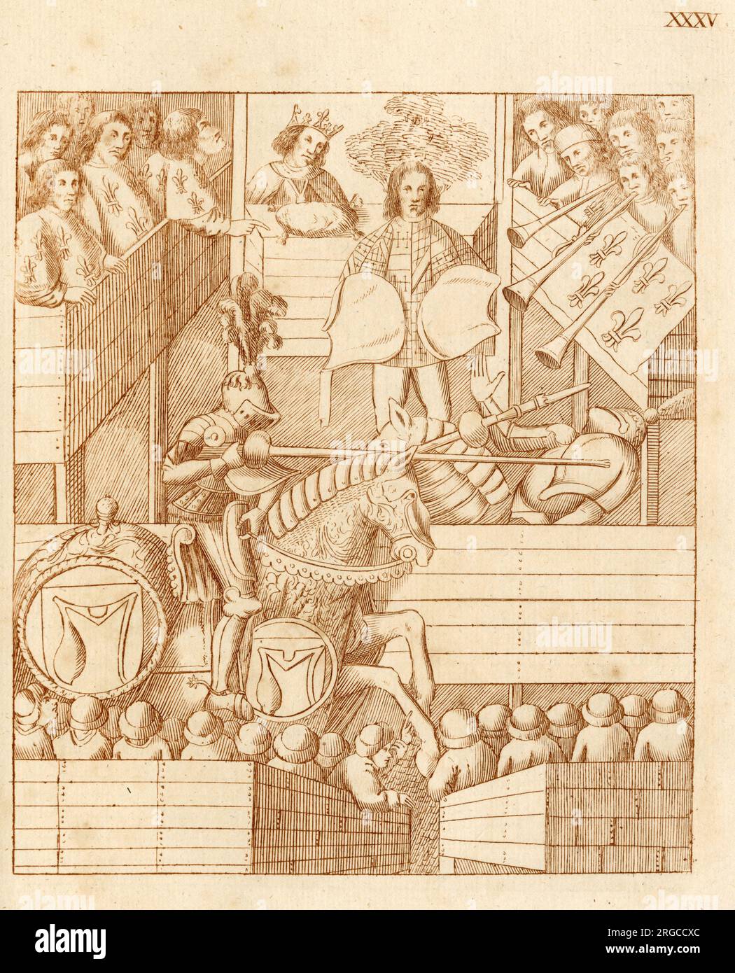 The joust. Richard Beauchamp, Earl of Warwick (1382-1439), dismounts ...