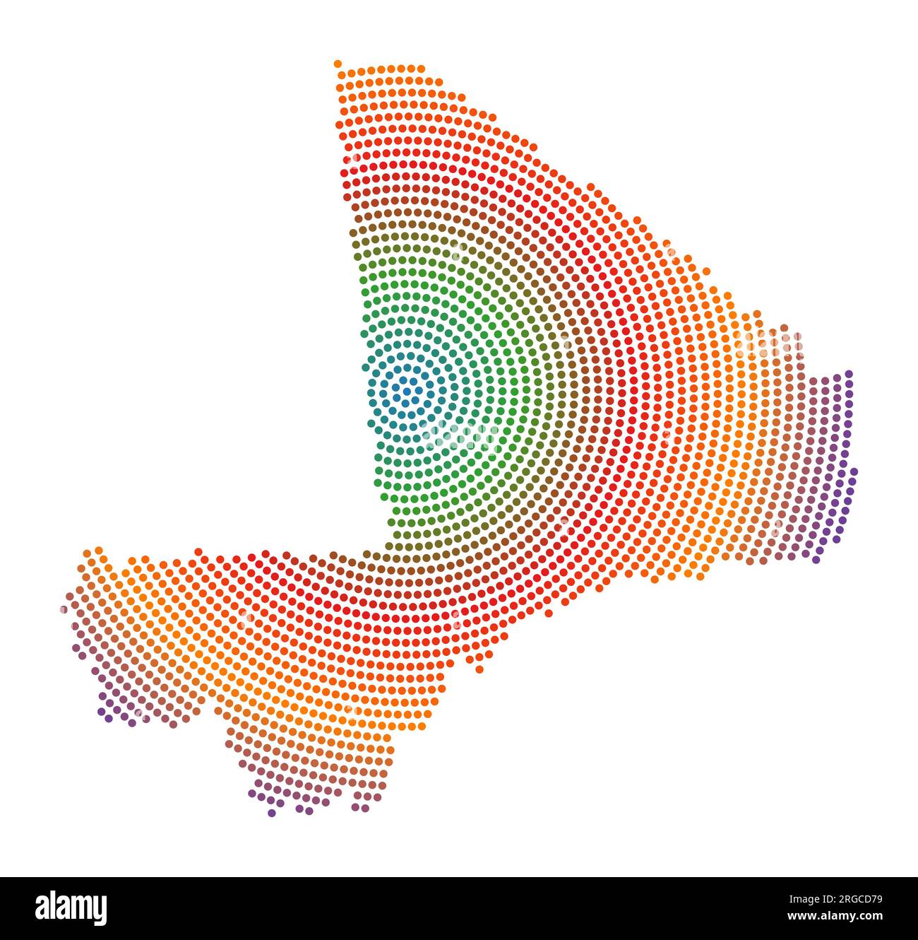 Mali dotted map. Digital style shape of Mali. Tech icon of the country ...