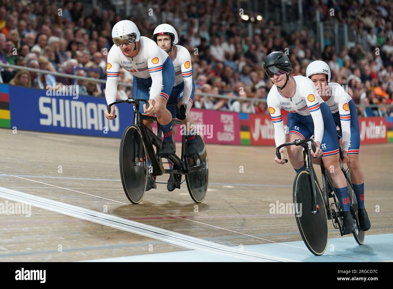 (L-R) Great Britain's Matthew Rotherham, Neil Fachie, Amy Cole and ...