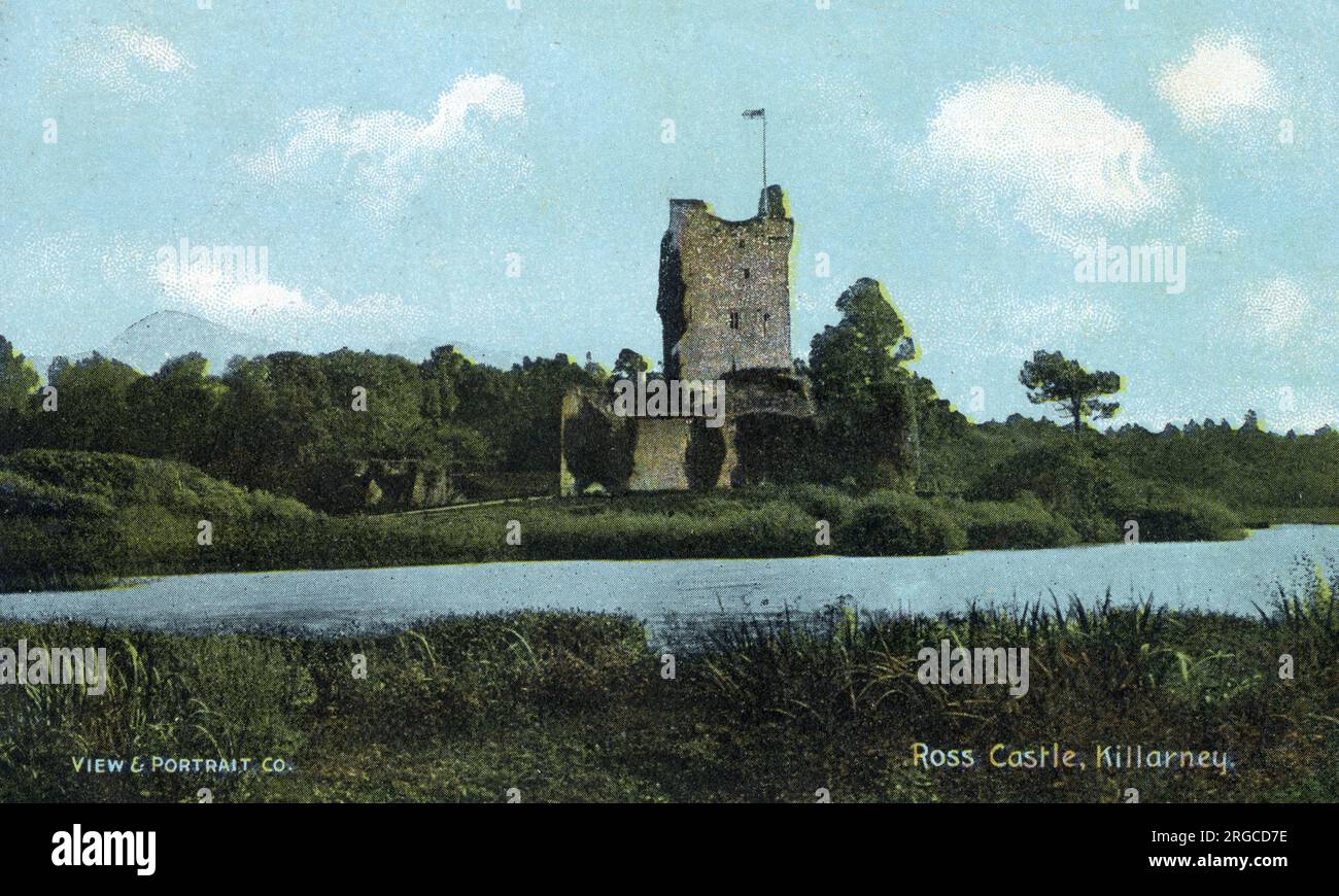 Ross Castle, a 15th-century tower house and keep on the edge of Lough ...