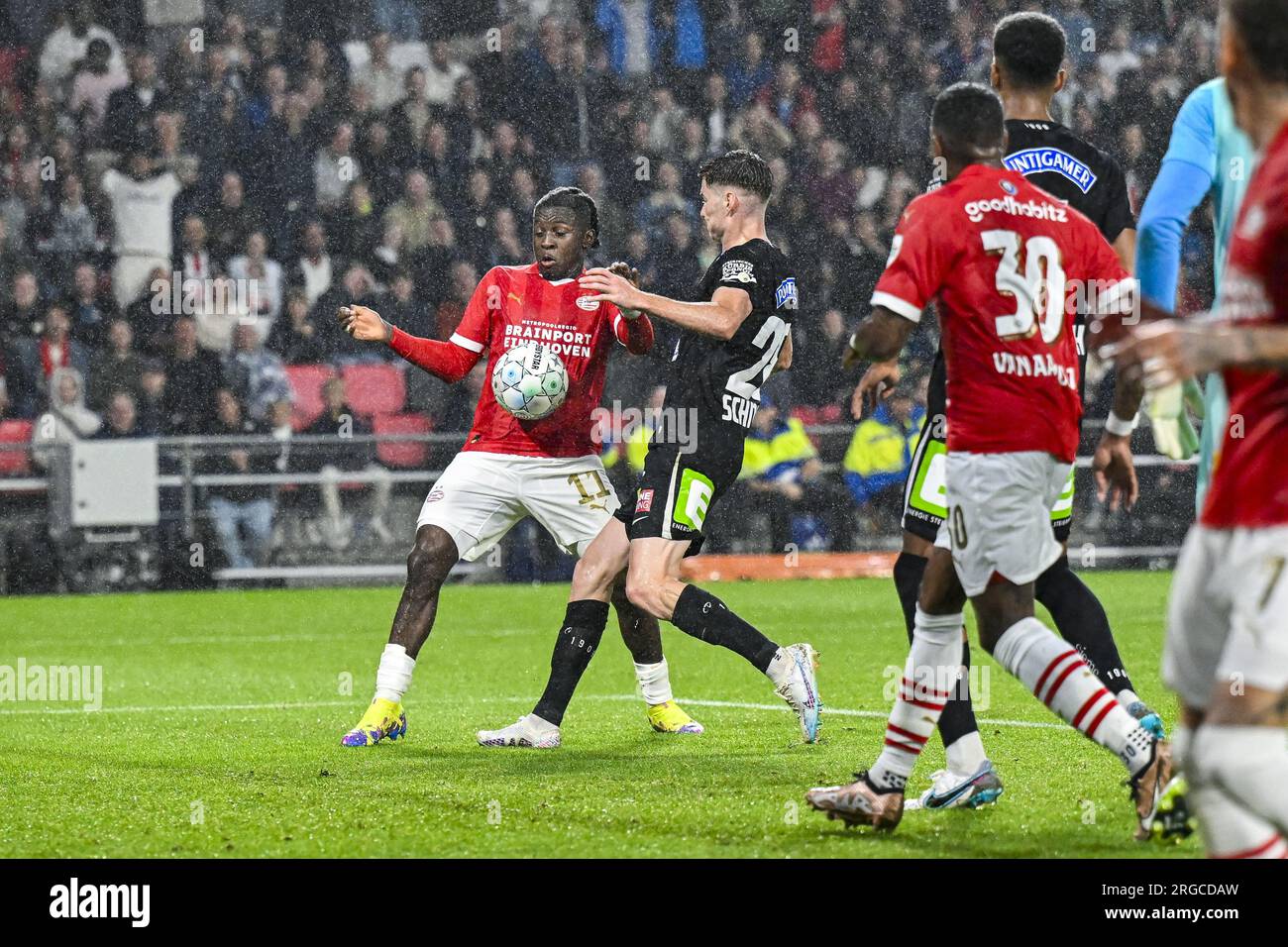 EINDHOVEN - 08/08/2023, Johan Bakayoko of PSV Eindhoven during the UEFA ... EINDHOVEN - 08/08/2023, Johan Bakayoko of PSV Eindhoven during the UEFA ...