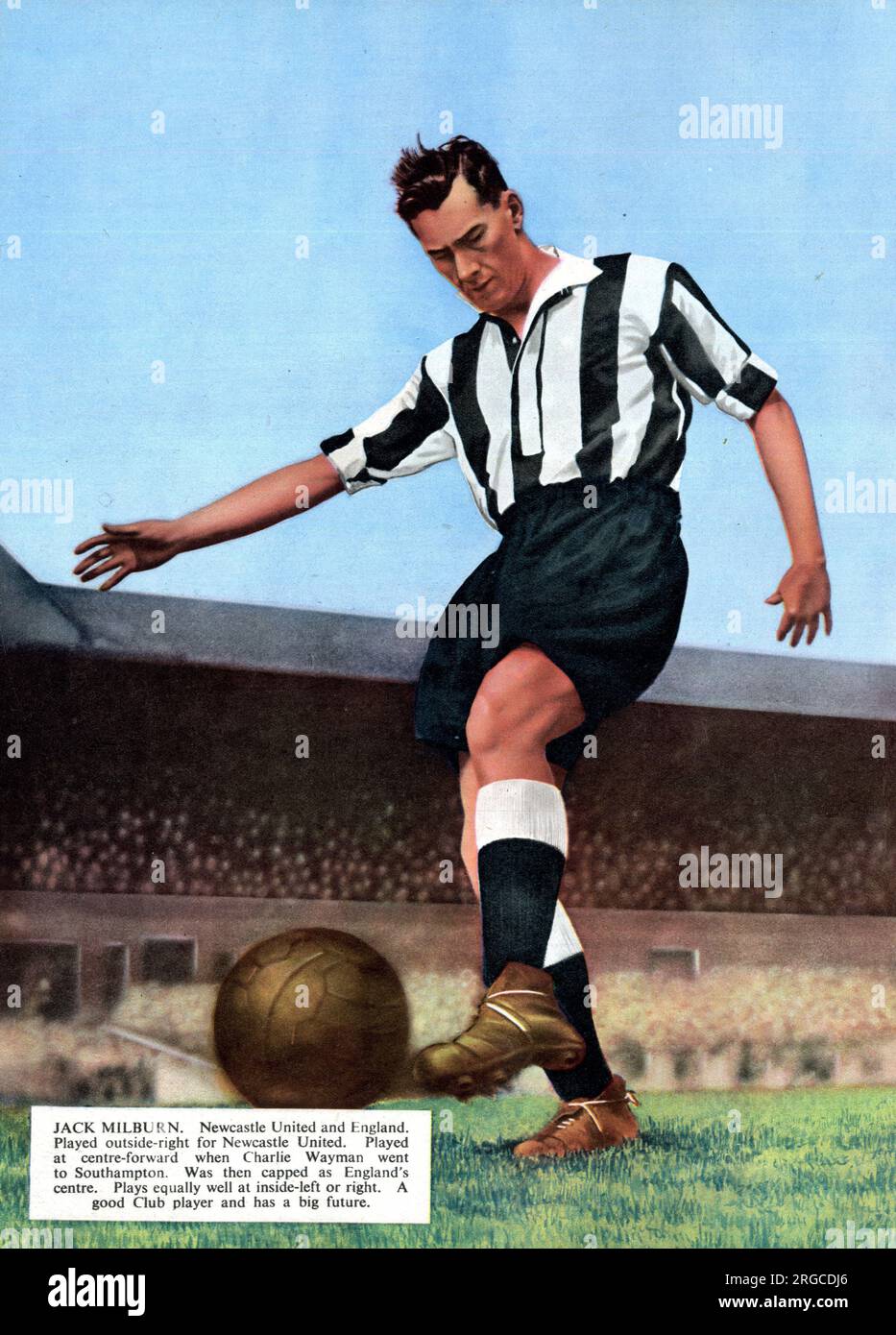 Jack Milburn, outside right footballer for Newcastle United and England ...
