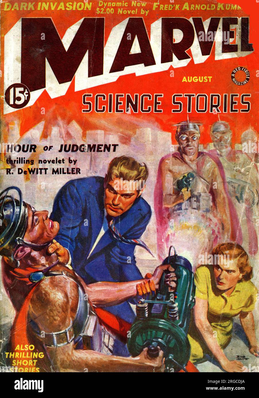 Cover design, Marvel Science Stories, science fiction pulp magazine Stock Photo - Alamy