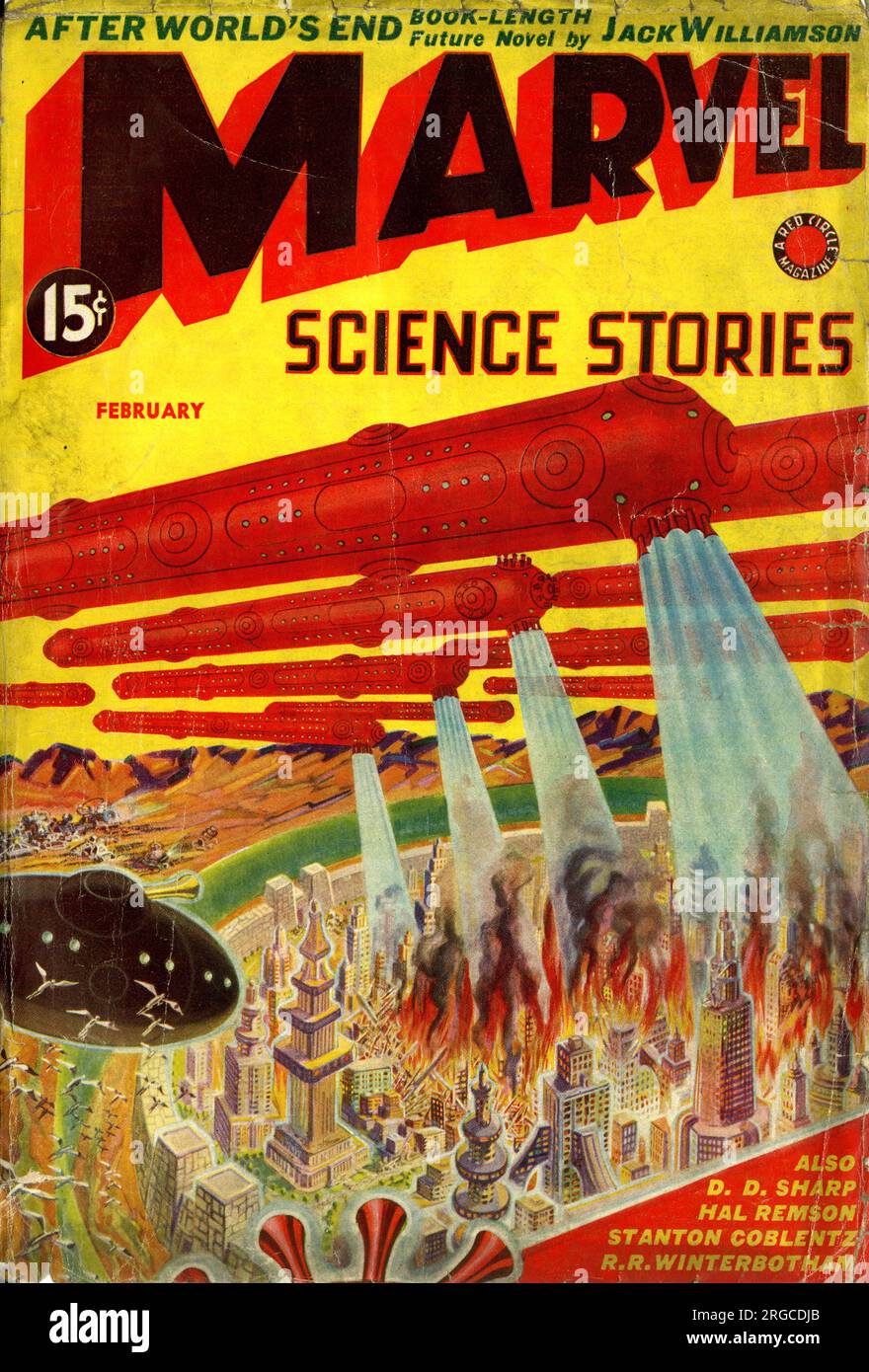 Cover design, Marvel Science Stories, science fiction pulp magazine ...