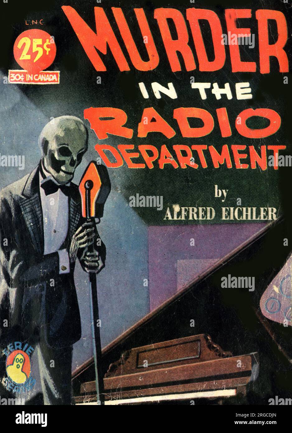 Cover design, Murder in the Radio Department, by Alfred Eichler, pulp ...