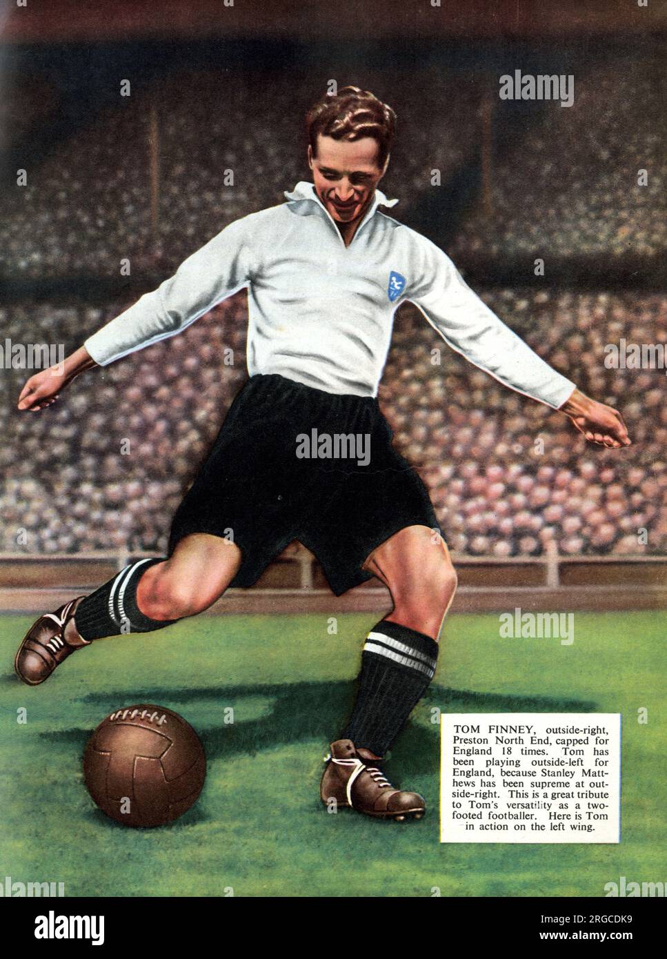 Tom Finney, outside right footballer for Preston North End and England ...