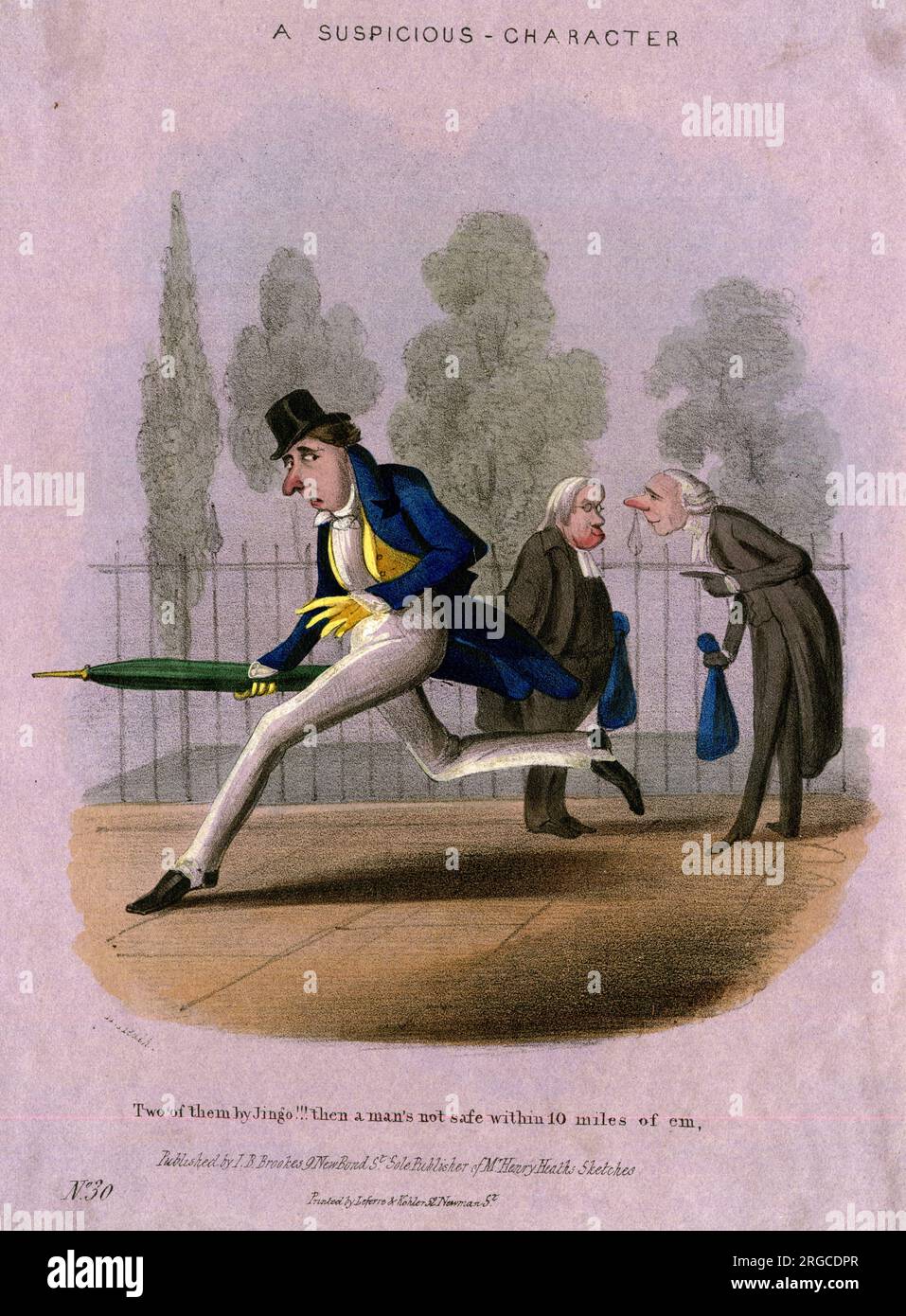 Georgian cartoon, A Suspicious Character, by Henry Heath Stock Photo ...