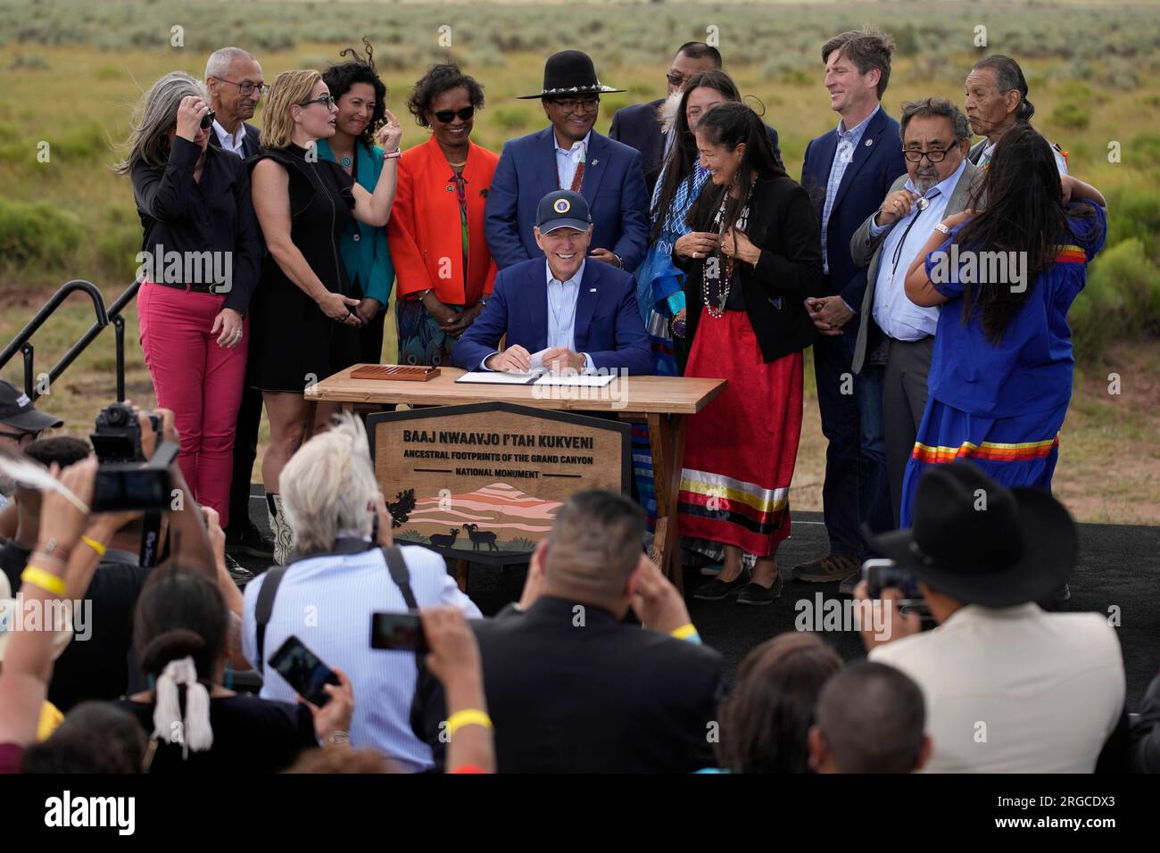 President Joe Biden signs a proclamation designating the Baaj Nwaavjo I ...